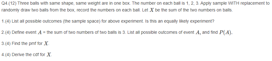 Solved Q4.(12) Three balls with same shape, same weight are | Chegg.com