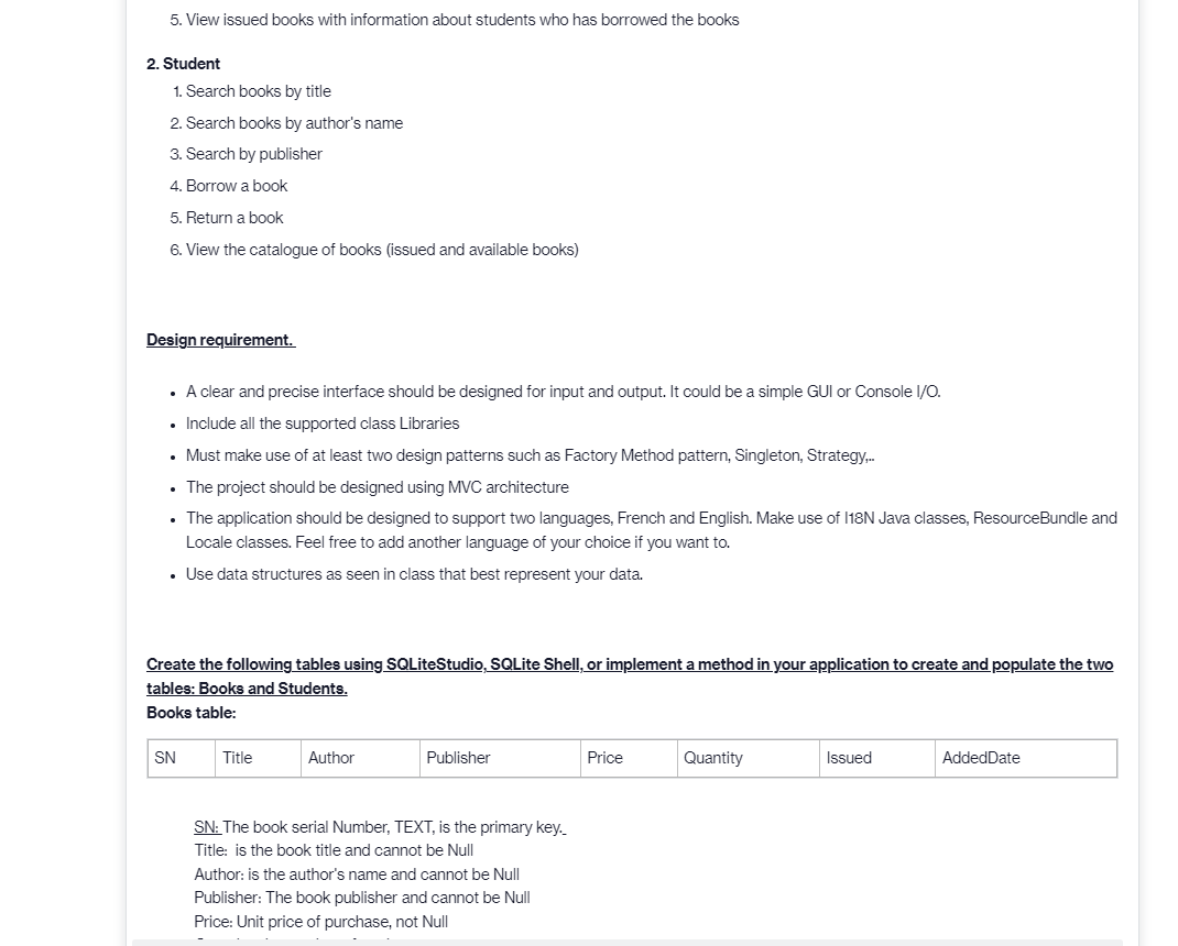 Solved Design a limited library management system-llms | Chegg.com