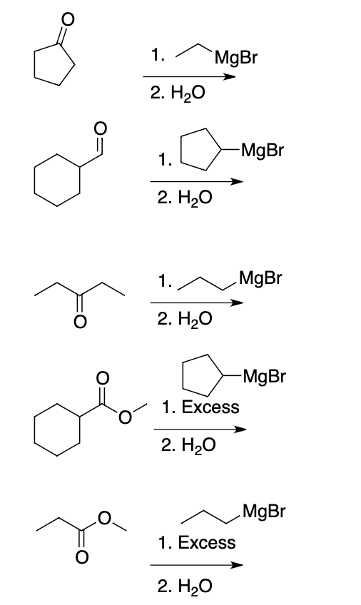Solved O 1. MgBr 2. H20 o 1. MgBr 2. H20 1. MgBr 2. H20 MgBr | Chegg.com
