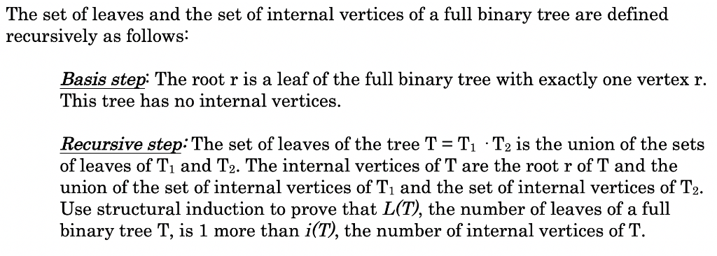 Solved The set of leaves and the set of internal vertices of | Chegg.com