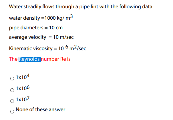 Solved Water steadily flows through a pipe lint with the | Chegg.com
