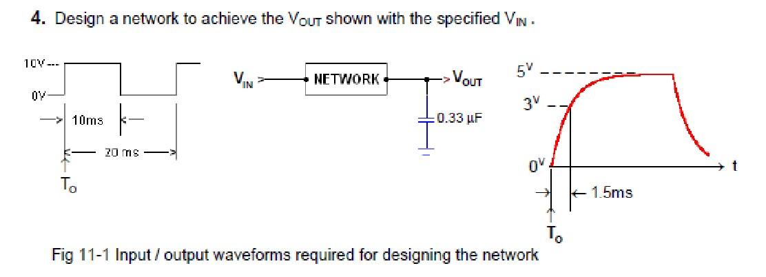 Solved 4. Design a network to achieve the Vout shown with | Chegg.com