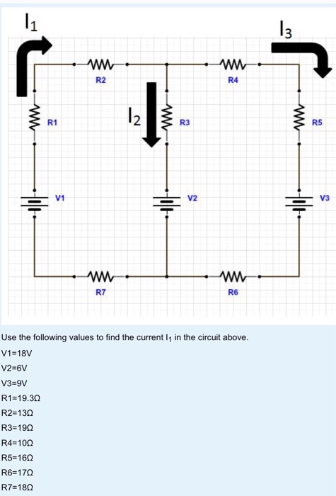Solved Use the following values to find the current in the | Chegg.com