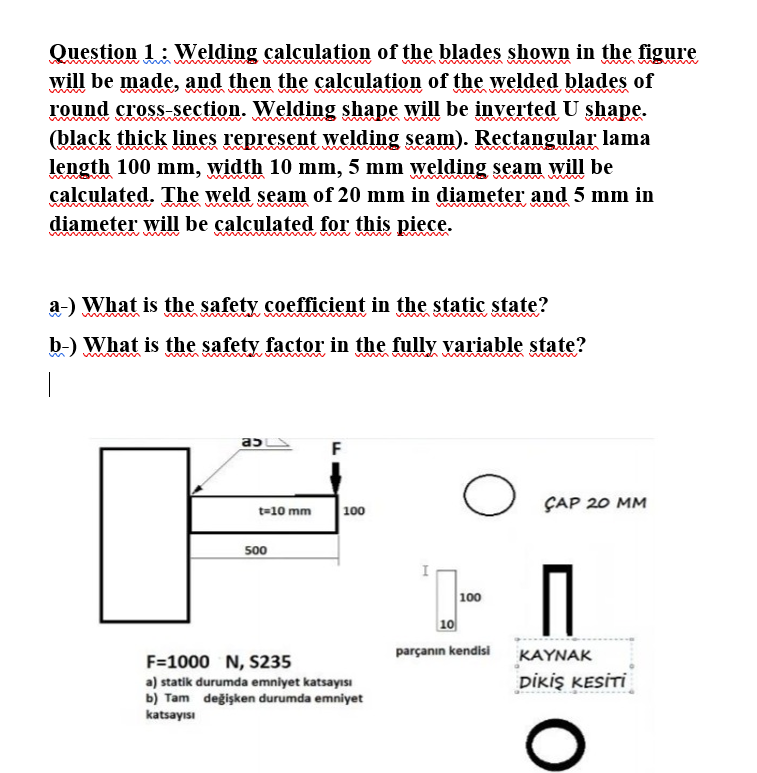 Question 1 : Welding calculation of the blades shown | Chegg.com