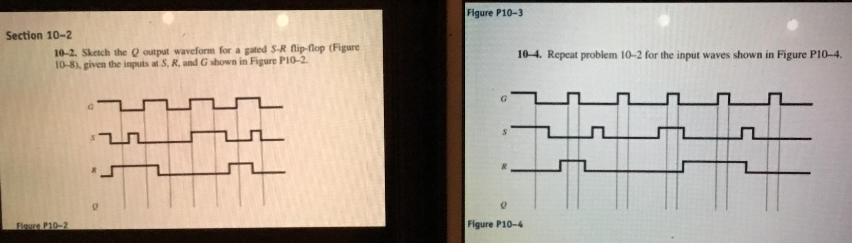 Solved Section 10-2 10-2. Sketch the Q output waveform for a | Chegg.com