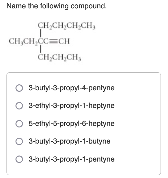 Solved Name the following compound. | Chegg.com