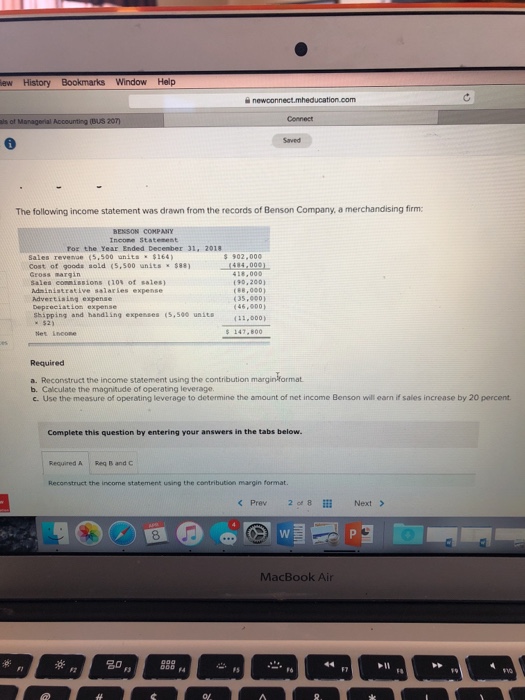 Solved ew History Bookmarks Window Help Connect 6 Saved The | Chegg.com