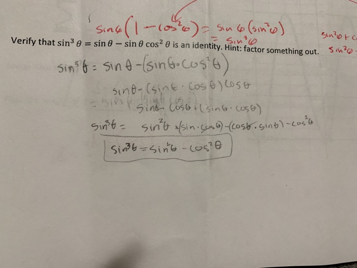Solved verify that sin3 θ=sine-sin θ cos 2 Bis an identity. | Chegg.com