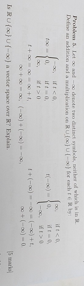Solved Froblem 5. Let oo and oo denote two distinct symbols, | Chegg.com