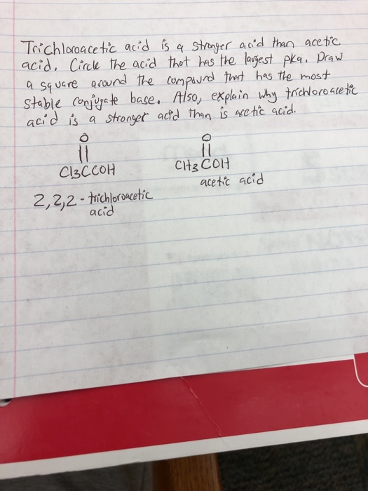 Solved Trichlooa cette acid is 9 Stronger aced tan ace acid. | Chegg.com