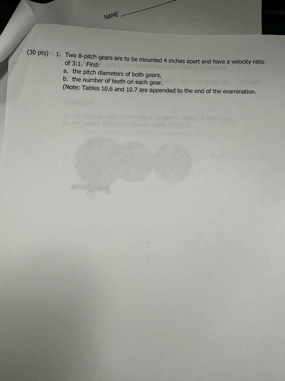 1. Two 8-pitch gears are to be mounted 4 inches apart | Chegg.com