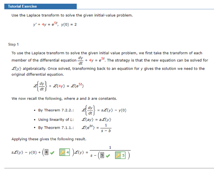 Solved Tutorial Exercise Use the Laplace transform to solve | Chegg.com