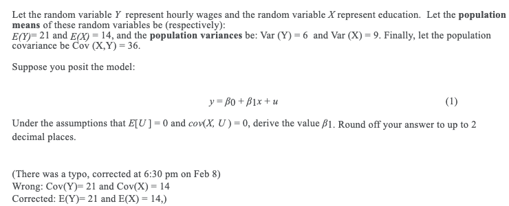 Solved Let the random variable Y represent hourly wages and | Chegg.com