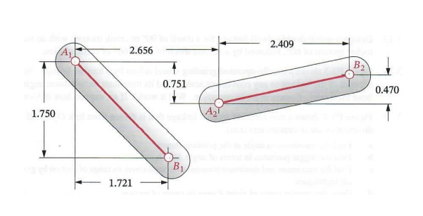 Solved Design a fourbar mechanism to give the two positions | Chegg.com