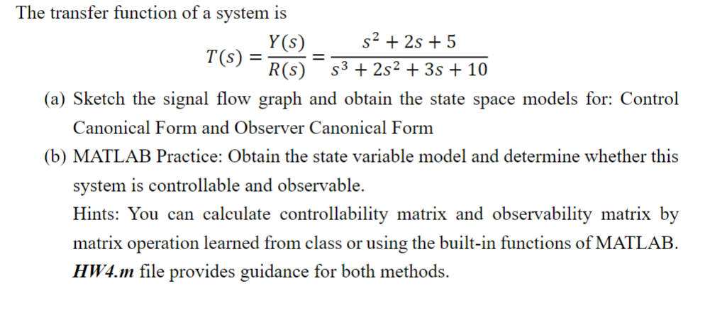 Solved The transfer function of ﻿a system | Chegg.com