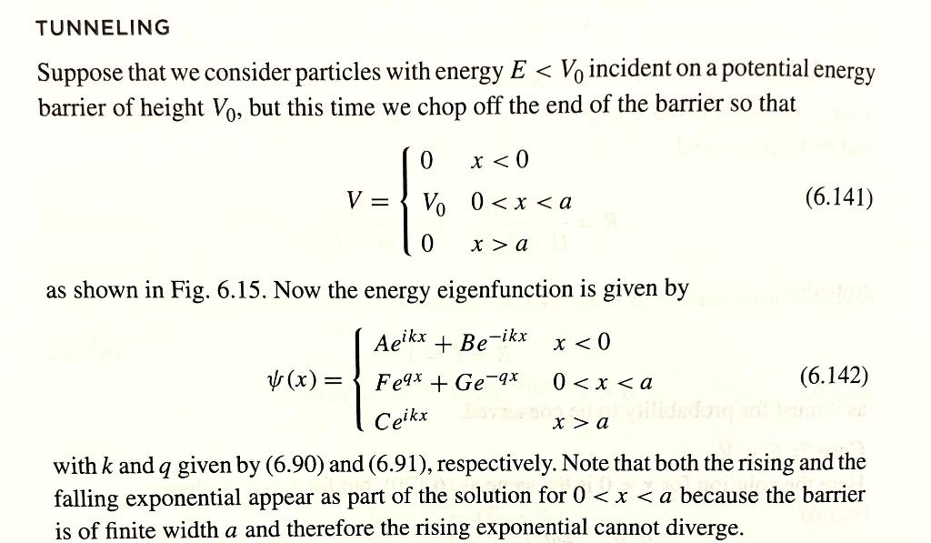 Problem (a) Consider the potential energy barrier in | Chegg.com