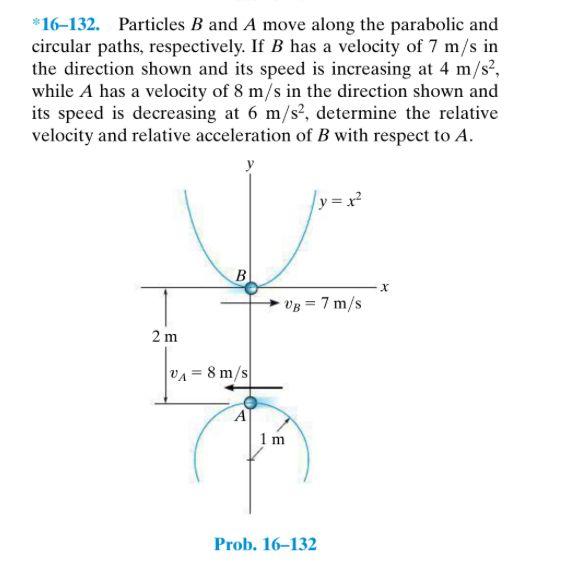 Solved *16-132. Particles B and A move along the parabolic | Chegg.com