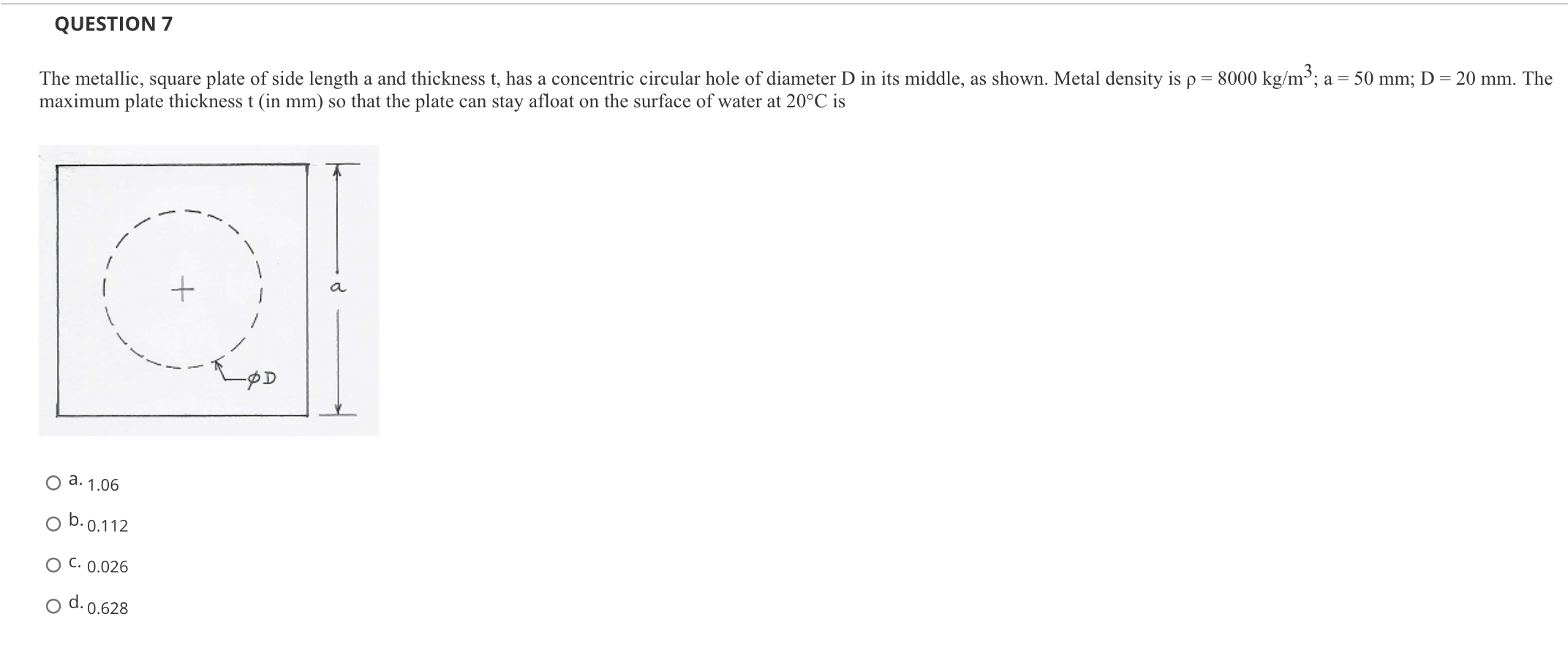 Solved QUESTION 7 The metallic, square plate of side length | Chegg.com