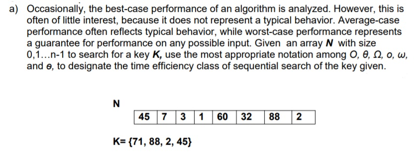 Solved a) Occasionally, the best-case performance of an | Chegg.com