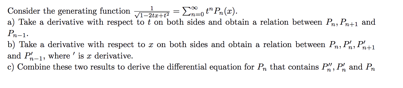 Solved Consider the generating function | Chegg.com