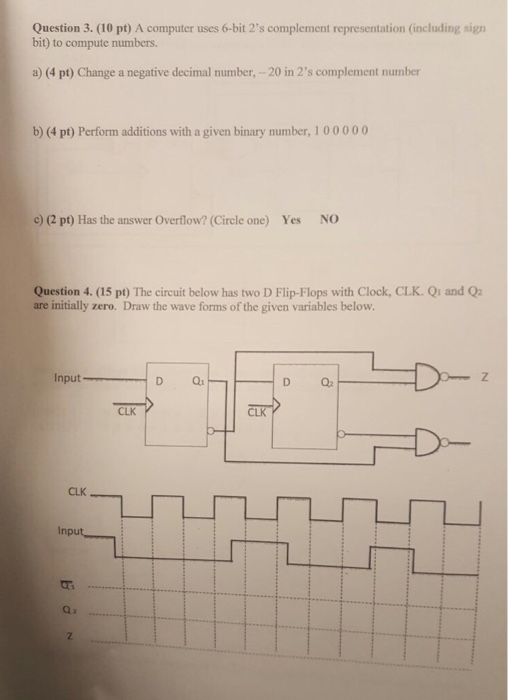 Solved A computer uses 6-bit 2's complement representation | Chegg.com