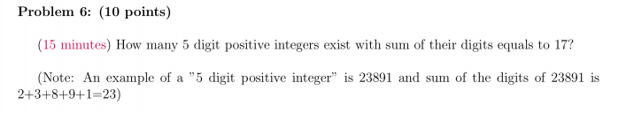 Solved Problem 6: (10 points) (15 minutes) How many 5 digit | Chegg.com