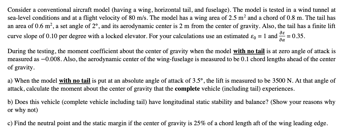 Solved Consider a conventional aircraft model (having a | Chegg.com
