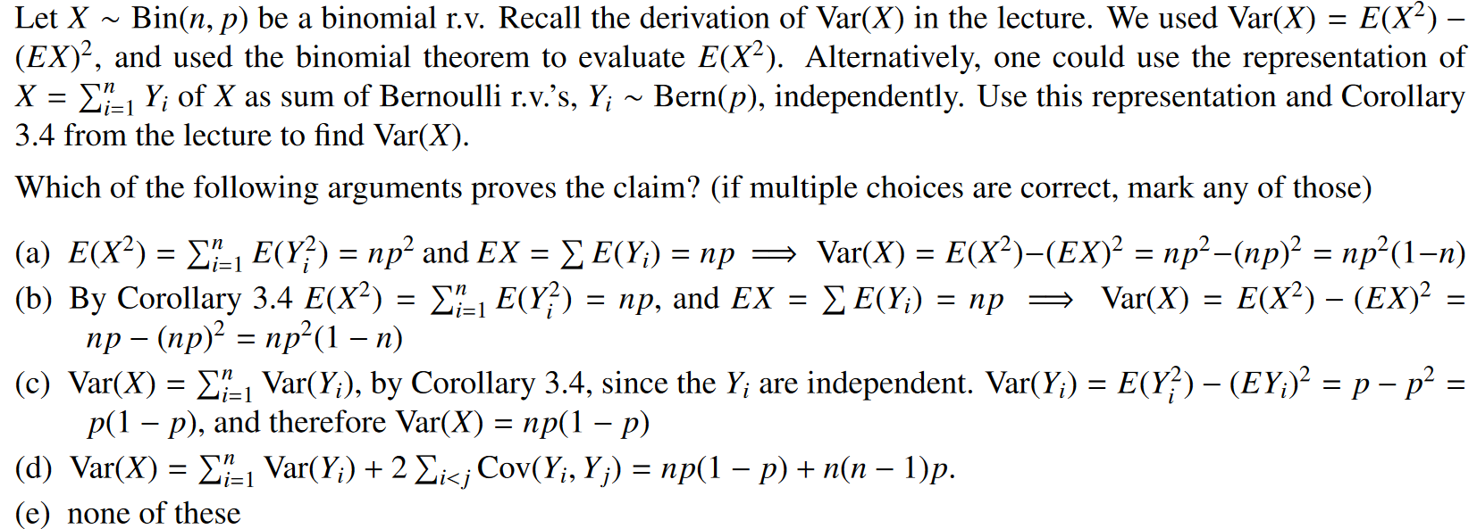 Solved More on (Co-)Variance Theorem 3.3: If X, Y are | Chegg.com