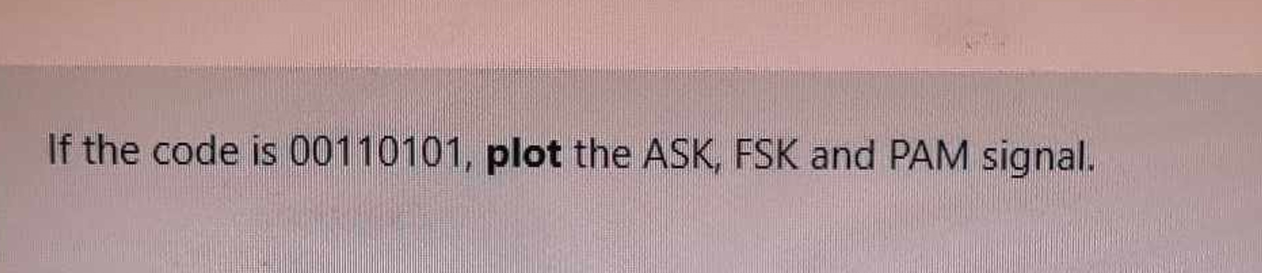 Solved If the code is 00110101, ﻿plot the ASK, FSK and PAM | Chegg.com