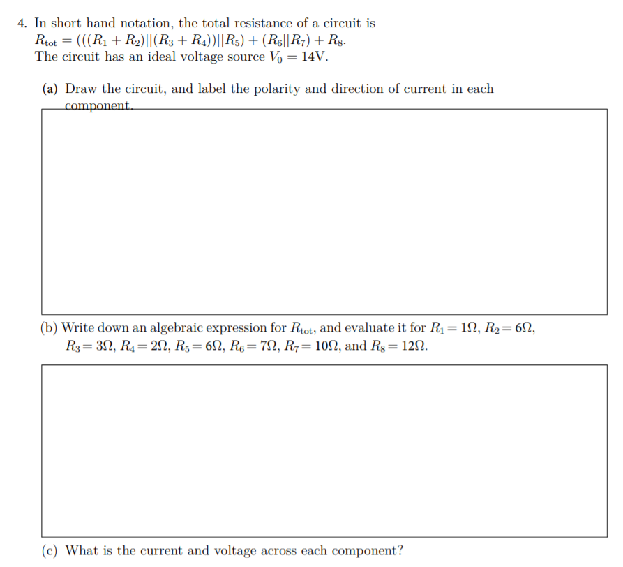 Solved 4. In short hand notation, the total resistance of a | Chegg.com