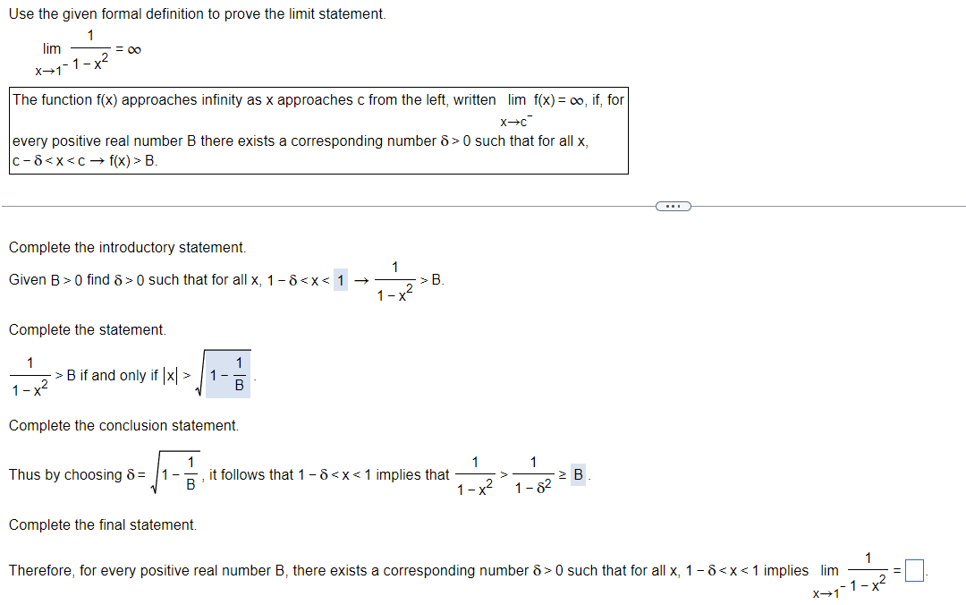 Solved Use the given formal definition to prove the limit | Chegg.com