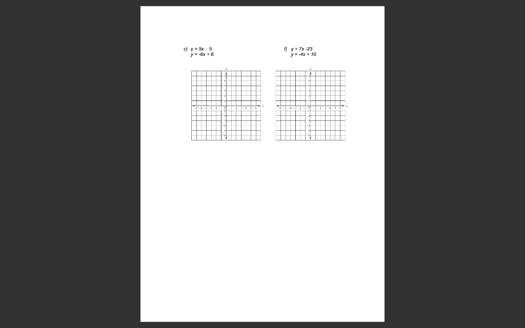 Solved Y 5x 5 9 Y 7x 23 Y 6x 6 Y 4x 10 Chegg