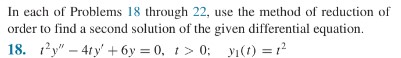 Solved In each of Problems 18 through 22, use the method of | Chegg.com