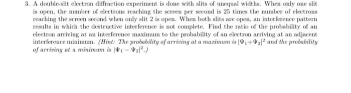 Solved . A double-slit electron diffraction experiment is | Chegg.com