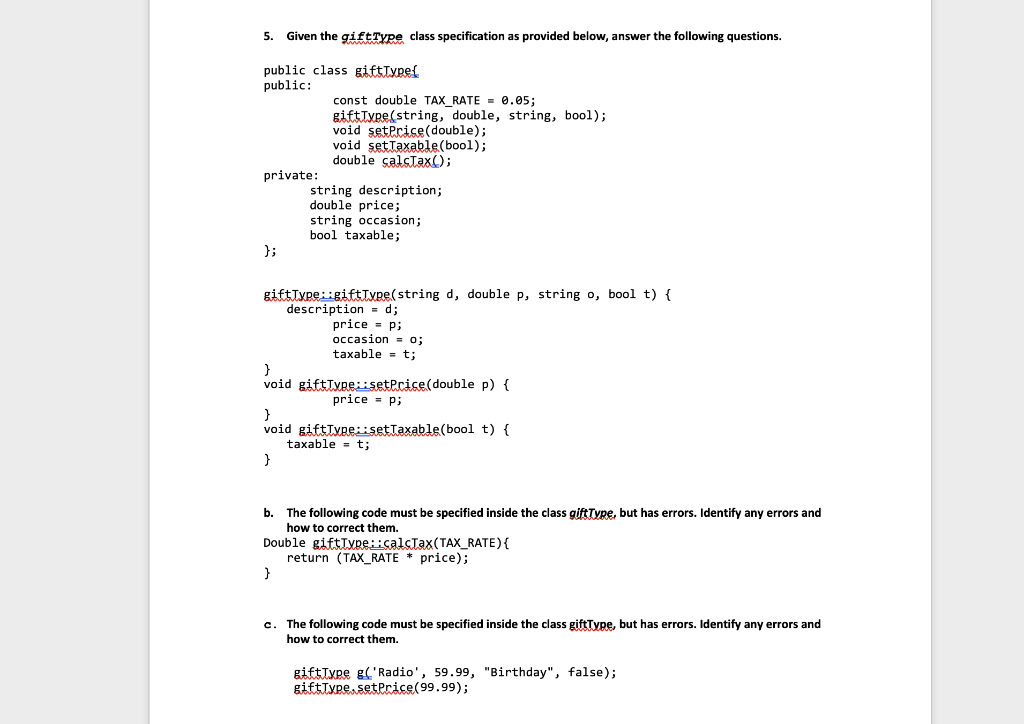 Solved Need help on these short C++ answers. To the person | Chegg.com