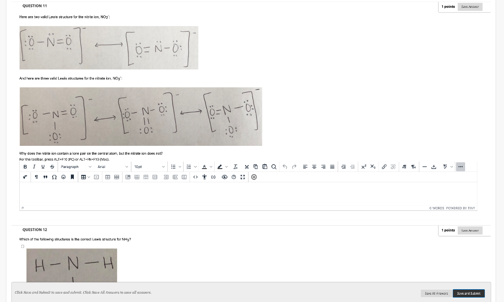 Here are twa valid Lewis structure for the nitite | Chegg.com