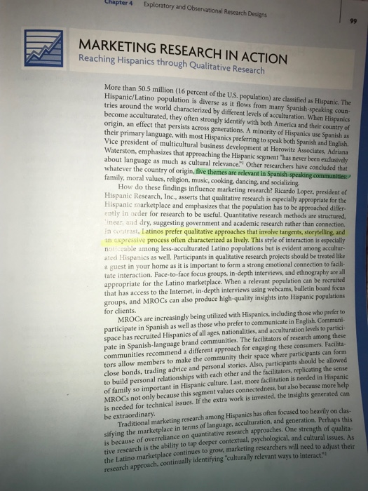 Solved Chapter 4 Exploratory and Observational Research | Chegg.com