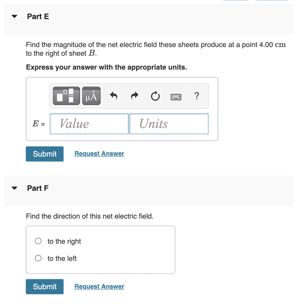 Solved Two very large parallel sheets are 5.00 cm apart. | Chegg.com