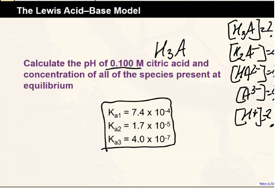 Solved H3A? K2A? Ha^2- A^3- H+ find the concentration of all | Chegg.com