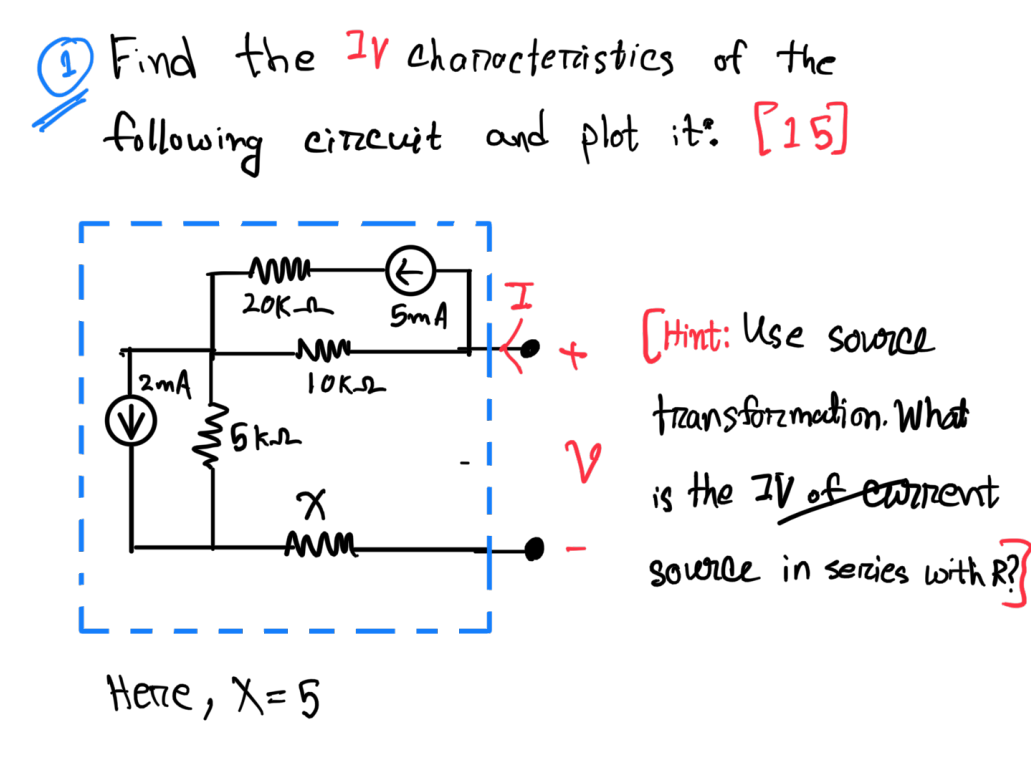 Solved Find the IV characteristics of the following circuit | Chegg.com