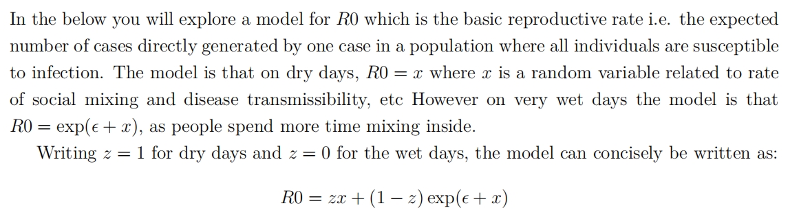 Solved In the below you will explore a model for R0 which is | Chegg.com