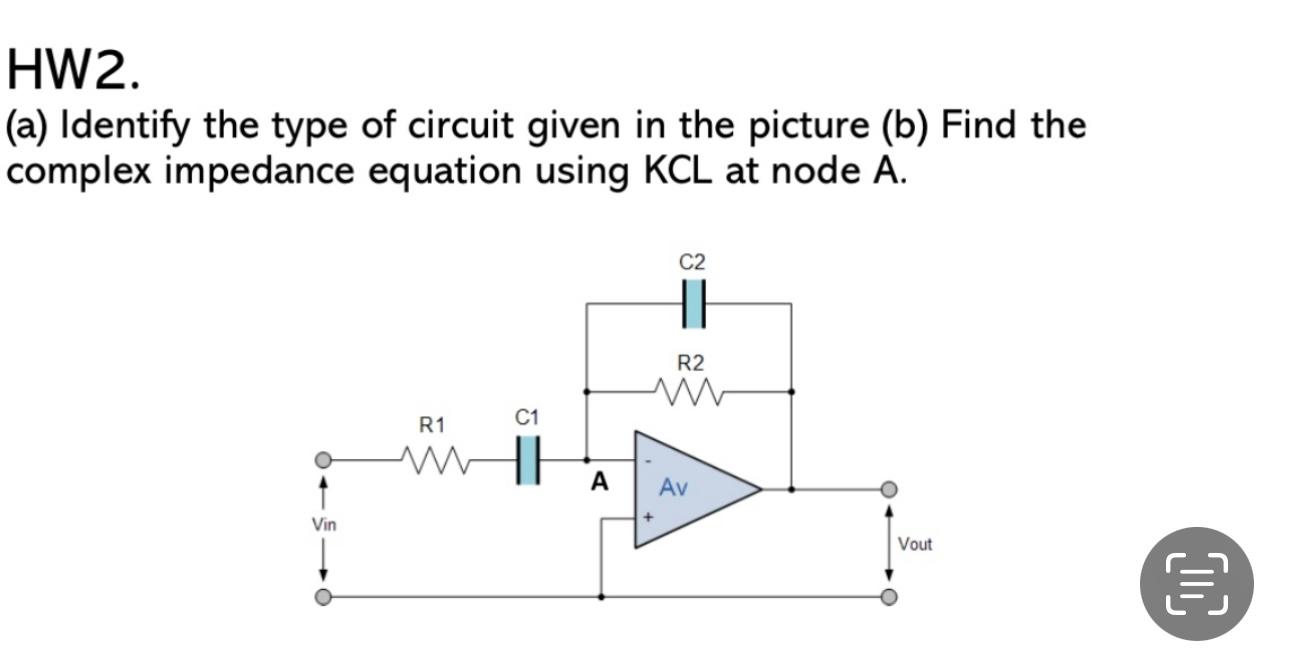 Solved HW2. (a) Identify the type of circuit given in the | Chegg.com