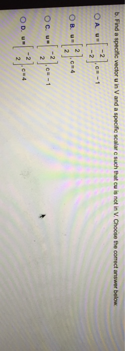 Solved Let V Be The Set Of Vectors Shown Below V A If U
