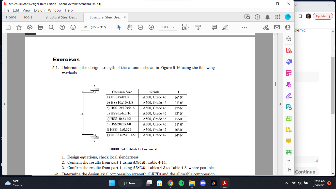 Solved (A) Structural Steel Design: Third Edition - Adobe | Chegg.com