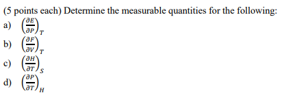 Solved (5 points each) Determine the measurable quantities | Chegg.com