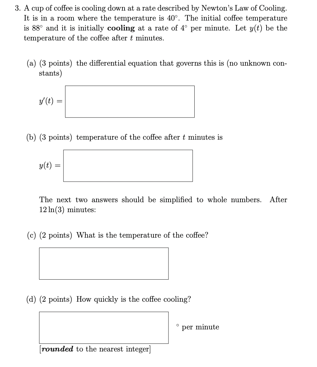 Solved A cup of coffee is cooling down at a rate described | Chegg.com