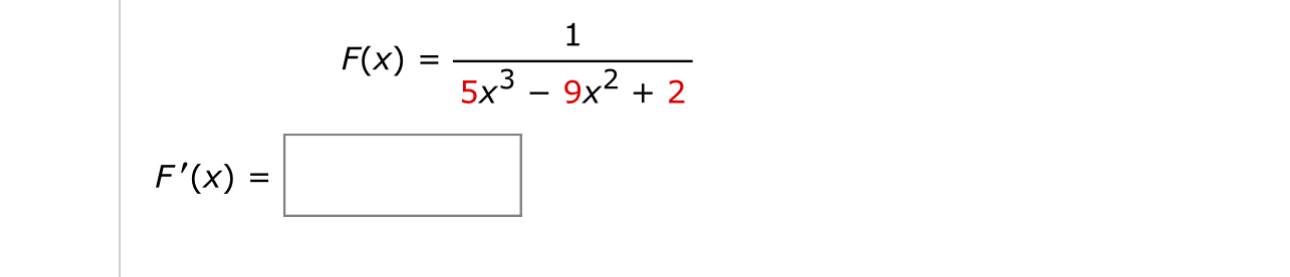 Solved F(x)=15x3-9x2+2F'(x)= | Chegg.com