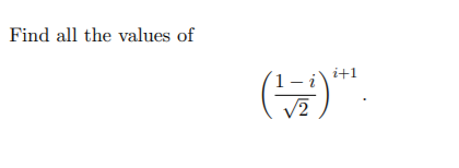 Solved Find all the values of i+1 () | Chegg.com