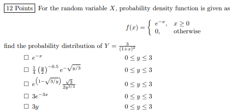 Solved For the random variable X, probability density | Chegg.com