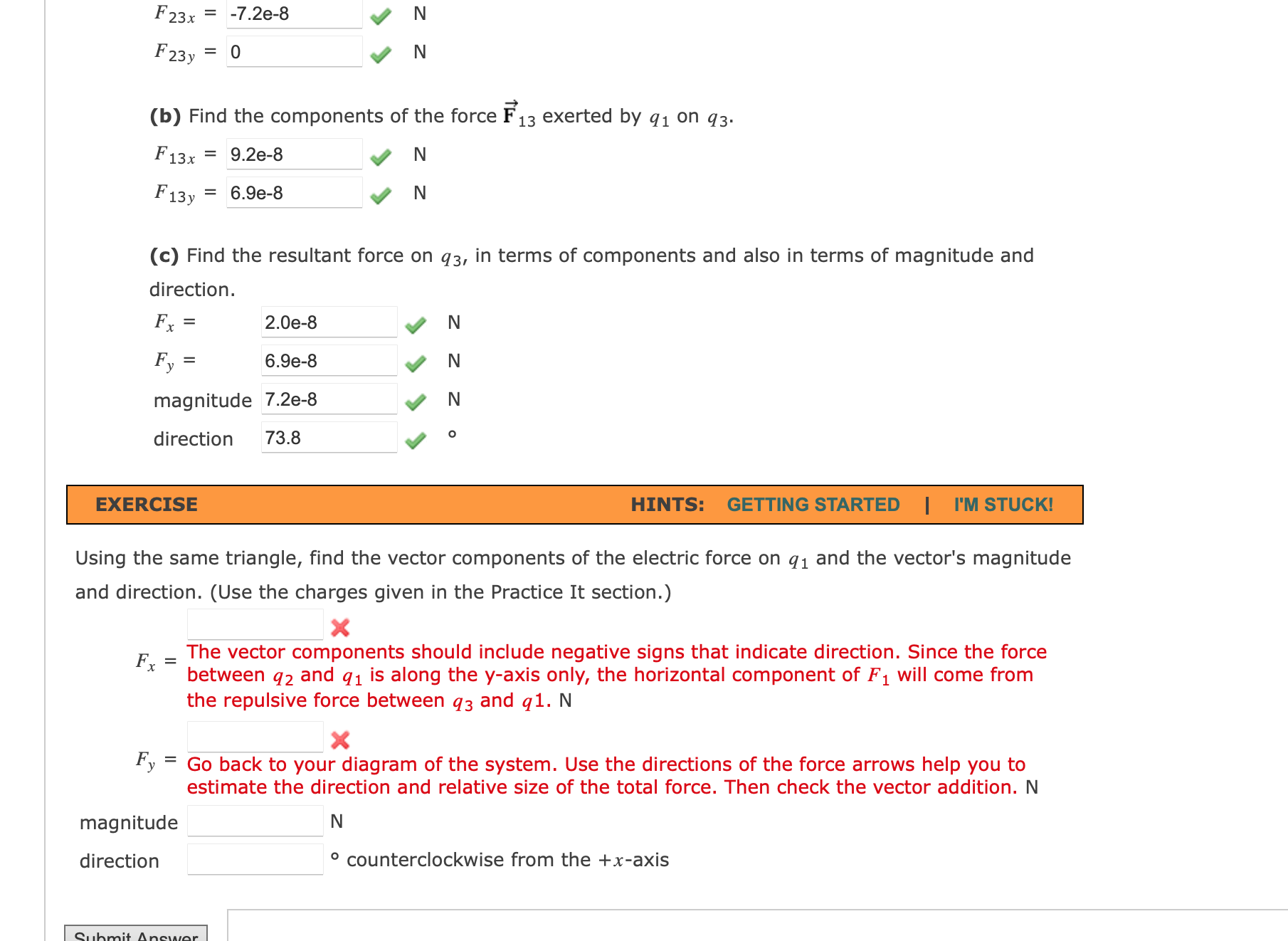 Solved Using the same triangle, find the vector components | Chegg.com